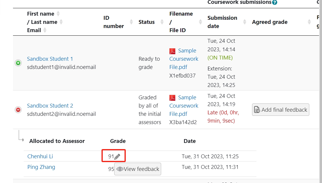 Double-marking Assignment - Remove grades and feedback - Knowledge Base